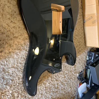 Fender Alder Stratocaster Body Vintage Bridge Routing Black | Reverb