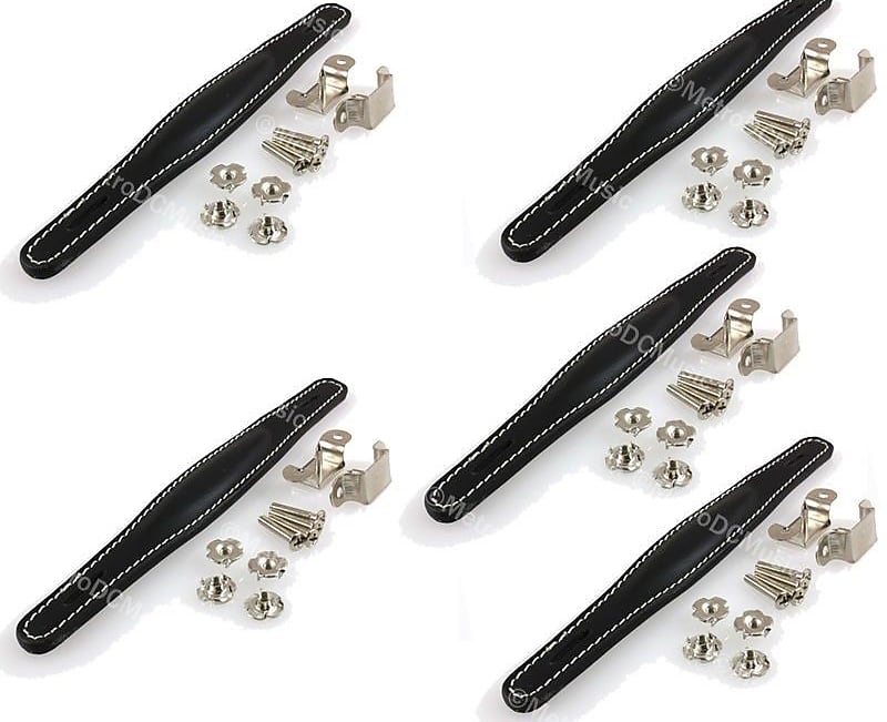 5-Pack Black Leather Amplifier Handle w/ Raised Center for | Reverb