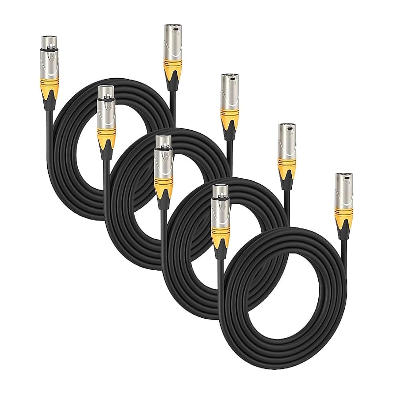 4 Pack 15 Ft Dmx Cable 3 Pin Xlr Male To Female Cables For | Reverb