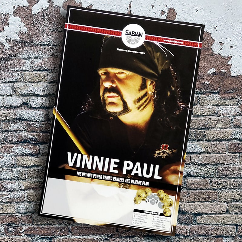 SABIAN PANTERA VINNIE PAUL POSTER INSANELY RARE LIMITED | Reverb