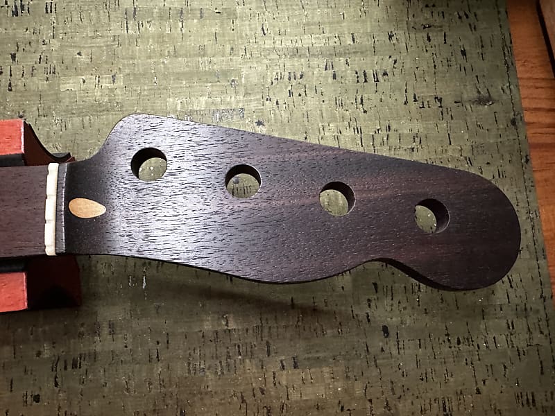 Musikraft P Bass Neck, Tele style headstock - All rosewood | Reverb