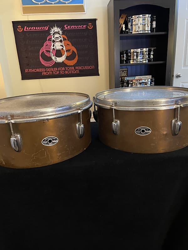 Slingerland Copper Timbales 13 and 14 inch | Reverb