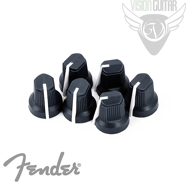 NEW! Fender Black Pointer Amplifier Knobs (Set of 6) | Reverb