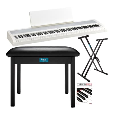 Korg B2 Digital Piano (White) with Piano Bench, Keyboard | Reverb