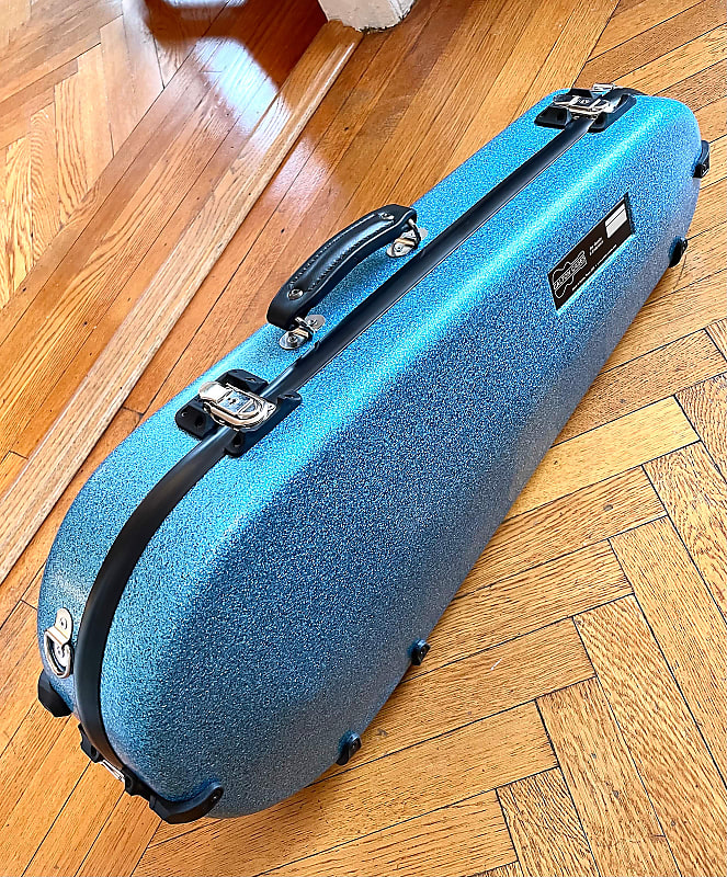 Calton Mandolin Case - Mystic Blue Glitter & Burgundy w/ | Reverb