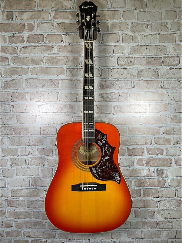 Epiphone Hummingbird Pro Acoustic Electric Guitar (White | Reverb