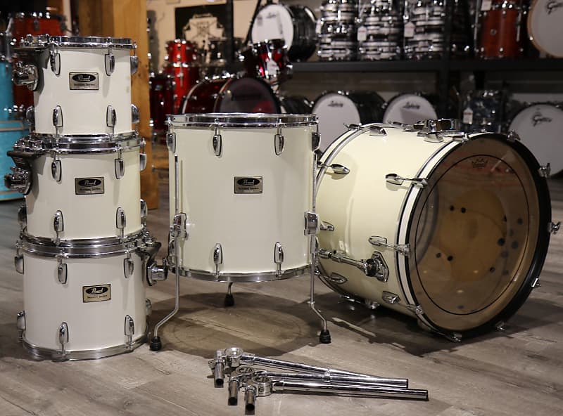 Used Vintage Pearl Session Series 5pc Drum Set White Wrap | Reverb