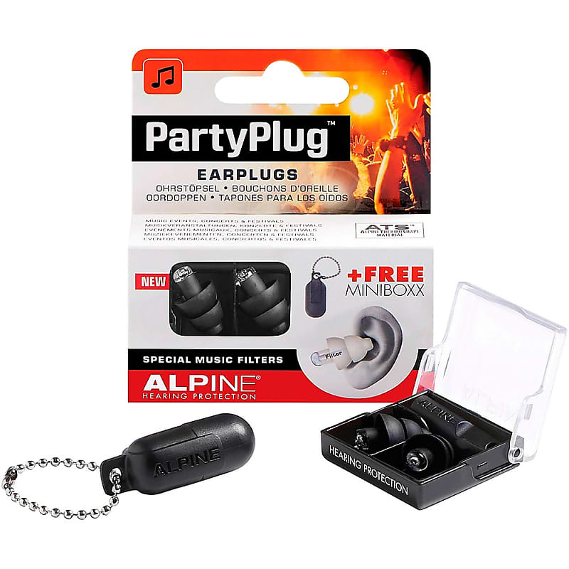 Alpine Hearing Protection PartyPlug Earplugs Black | Reverb