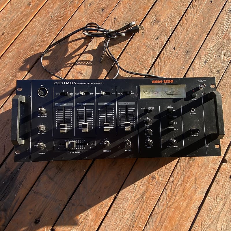 Optimus (Radio Shack) SSM-1250 Stereo DJ rack 3 channel mixer | Reverb