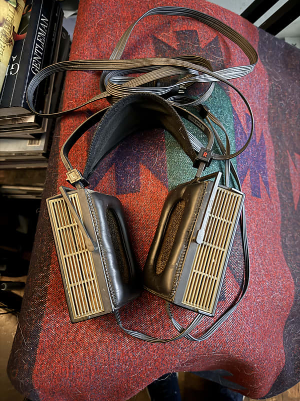 Stax Sigma Panoramic non pro 6 prong headphones 1970s - Grey, | Reverb