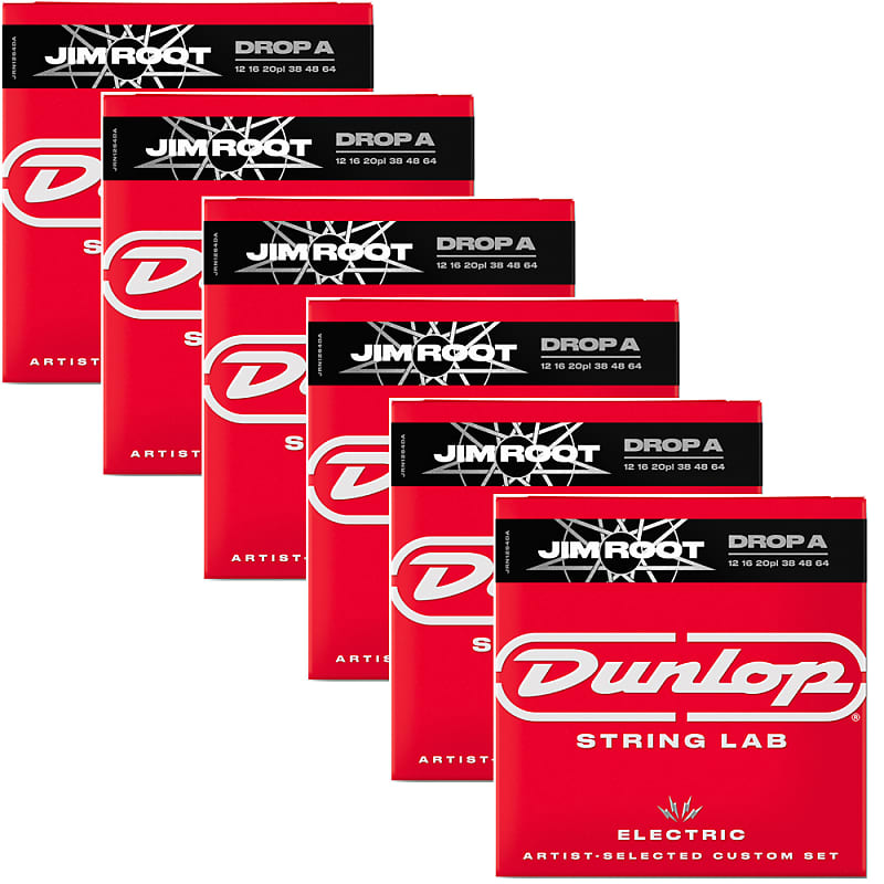 6-Pack of Dunlop JRN1264DA Jim Root String Lab Drop-A Guitar | Reverb