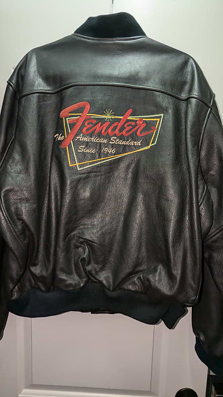 Fender Stratocaster Men's Leather Jacket XL NOS w/tags! 90's | Reverb