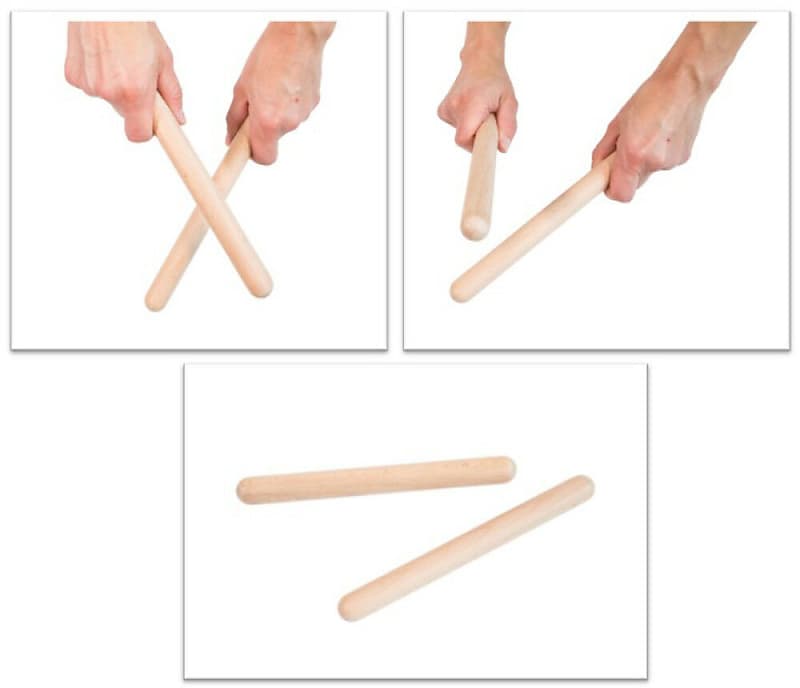 19Music Percussion Claves Natural Wooden Pair 20cm Wood Music | Reverb