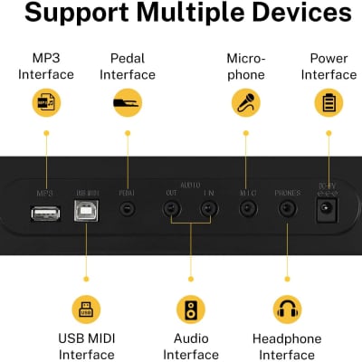 Donner Electric Piano Kit 61 Key Keyboard Piano DEK-610 | Reverb