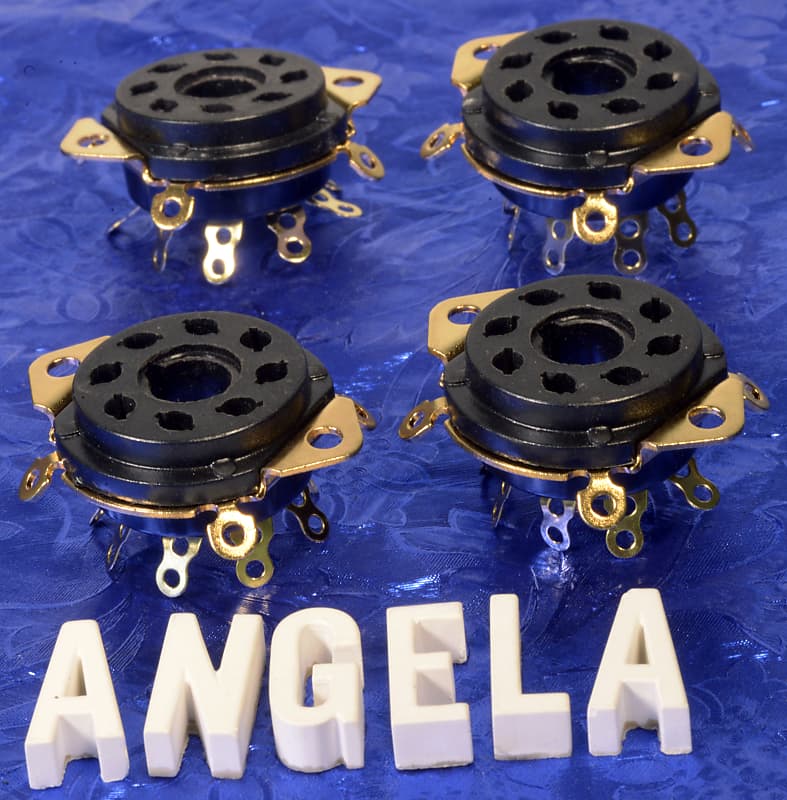 Four 8 Pin Gold Octal Bottom Mount Replacement Tube Sockets | Reverb