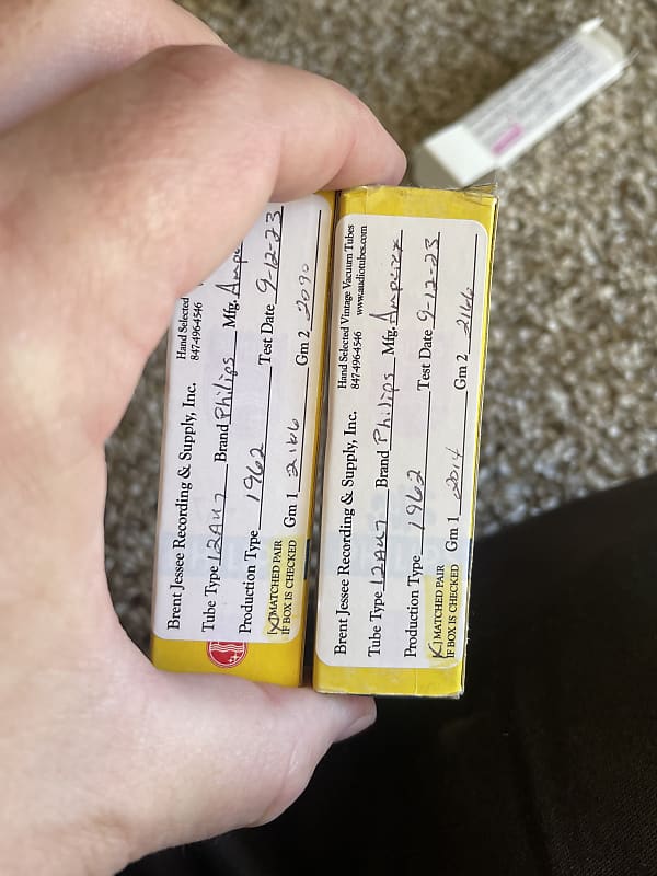 AMPEREX 12AU7 PHILIPS label 12Au7 matched tubes 1962 - NOS | Reverb