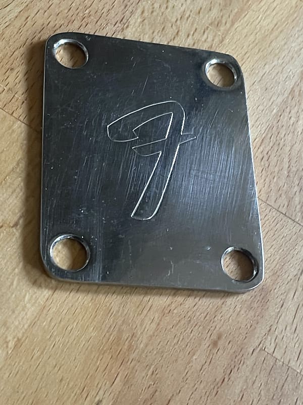 Vintage late 1970s Fender "F" neck plate chrome for | Reverb UK