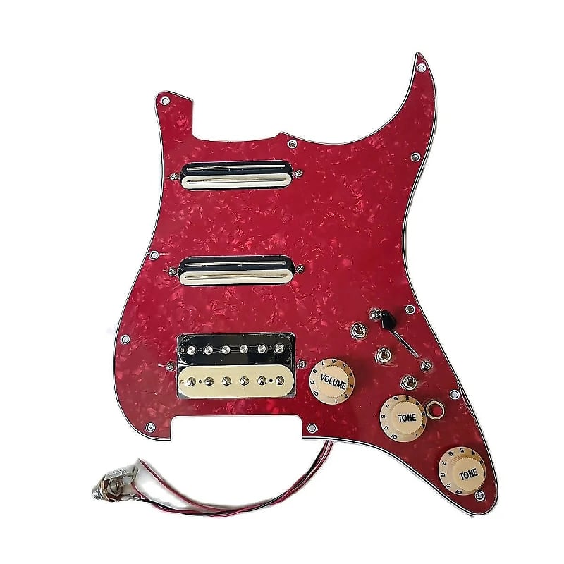 Red Pearl Strat Style Guitar Multi Switch Prewired Pickguard | Reverb