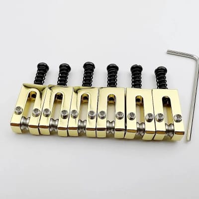 6pcs Gold Roller Guitar Strat Style Bridge Tremolo Saddles | Reverb