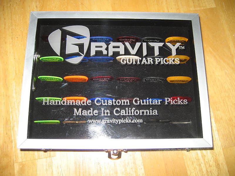 Gravity Guitar Pick Display Case w/25 Various Picks & 4 | Reverb
