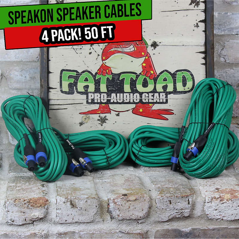 50FT Speakon Cables FAT TOAD (4 PACK Speaker Cords) | Twist | Reverb
