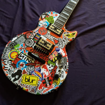 Custom Built Partscaster - Sticker Bomb | Reverb