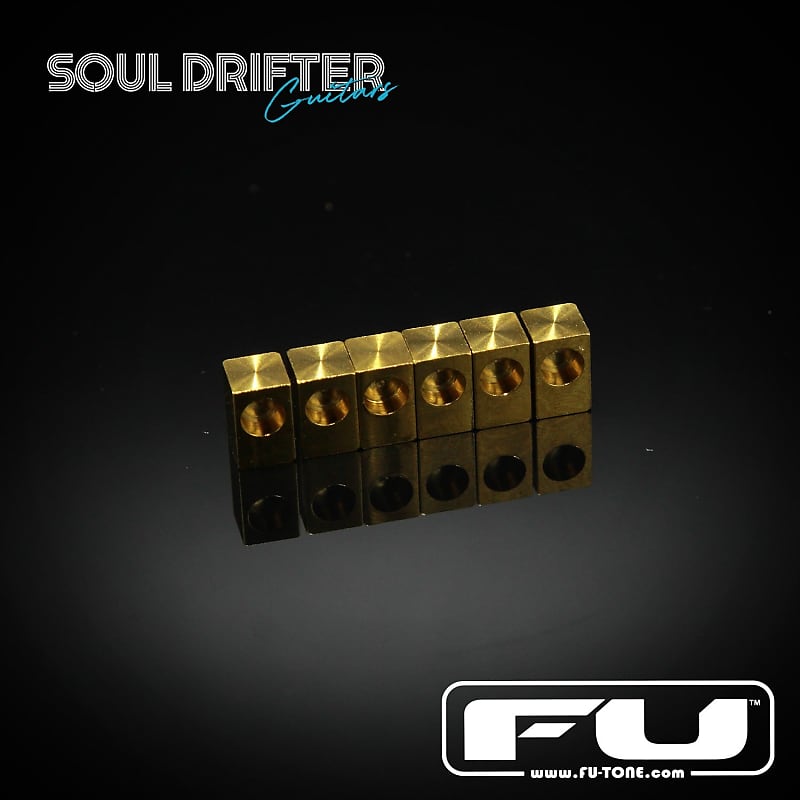 FU-Tone Titanium Saddle Insert Set (6) - Gold | Reverb