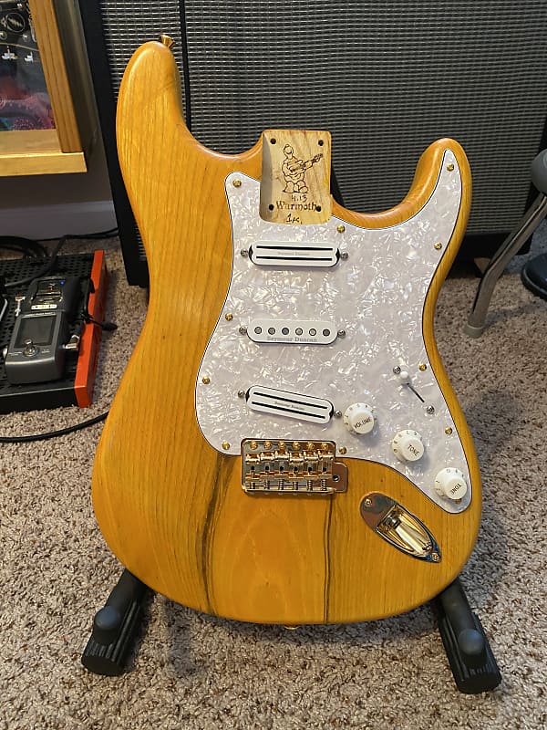 Warmoth Stratacaster Natural Swamp Ash /Crimson Guitars Satin | Reverb