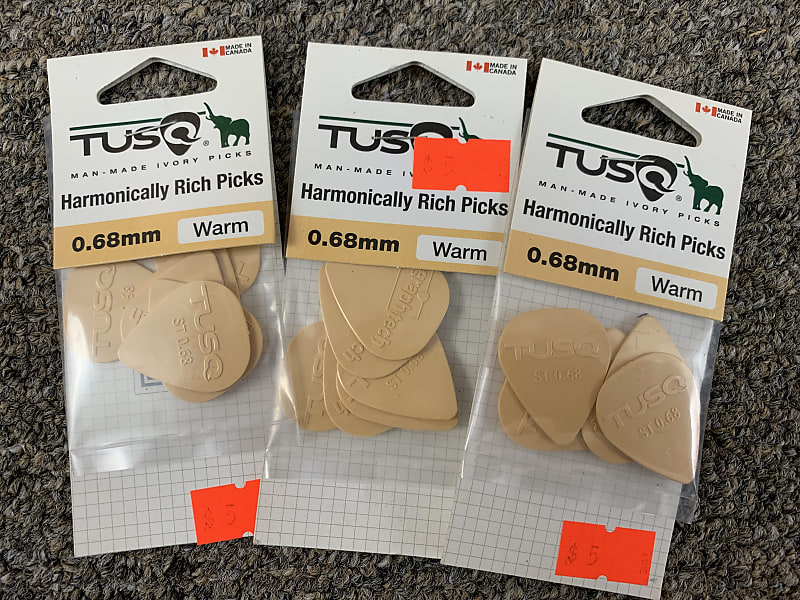 Graph Tech 3 packs of Tusq .68mm picks Warm 6 picks in each | Reverb
