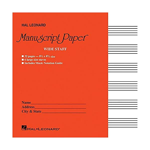 Wide Staff Manuscript Paper: Red Cover Hal Leonard Corp | Reverb