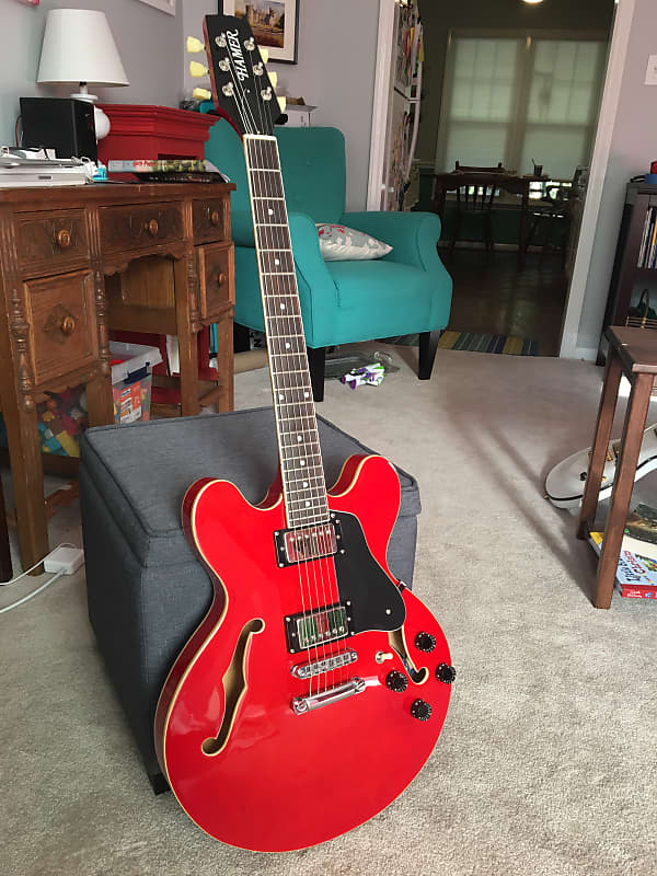 Hamer Echotone Red MIK 1990s 335-style w/ Duncan '59 Pickups | Reverb