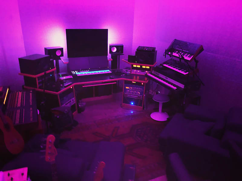 Handmade Producer Desk + Racks 2020 - Wood & Composite | Reverb