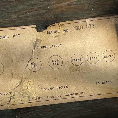 1959 1960 CF Martin 112T Tweed Deluxe Combo Amp | Reverb