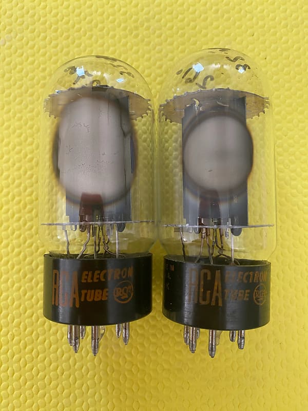 Matched Pair RCA Black Plate 6L6 6L6GC Vacuum Tubes Valves | Reverb