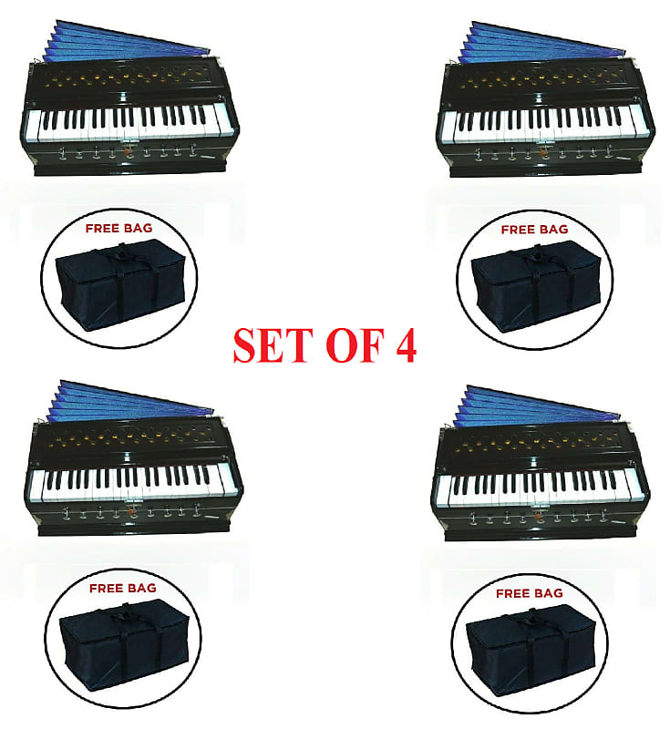 Naad Set Of 4 Harmonium 9 Stopper Chudidaar Bellows 42 | Reverb