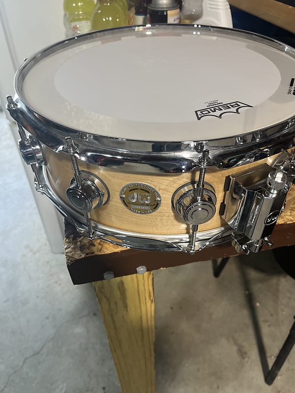 DW 5x14 Solid shell maple snare - Natural satin maple | Reverb