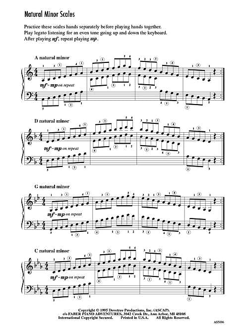 Achievement Skill Sheet No 6 Two Octave Minor Scales | Reverb