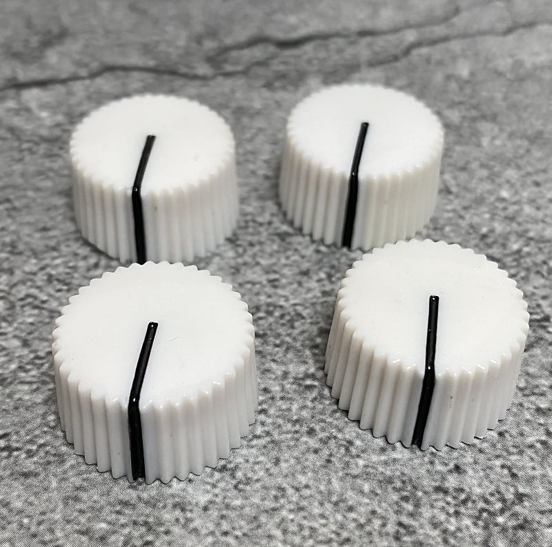 4x White Vintage Style Guitar Pedal Cupcake Round Knobs | Reverb