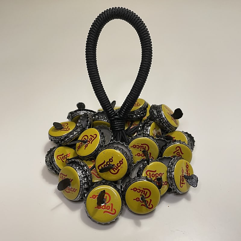 Upcycled Percussion - Bottle Cap Hand Rattle / Shaker - Topo | Reverb