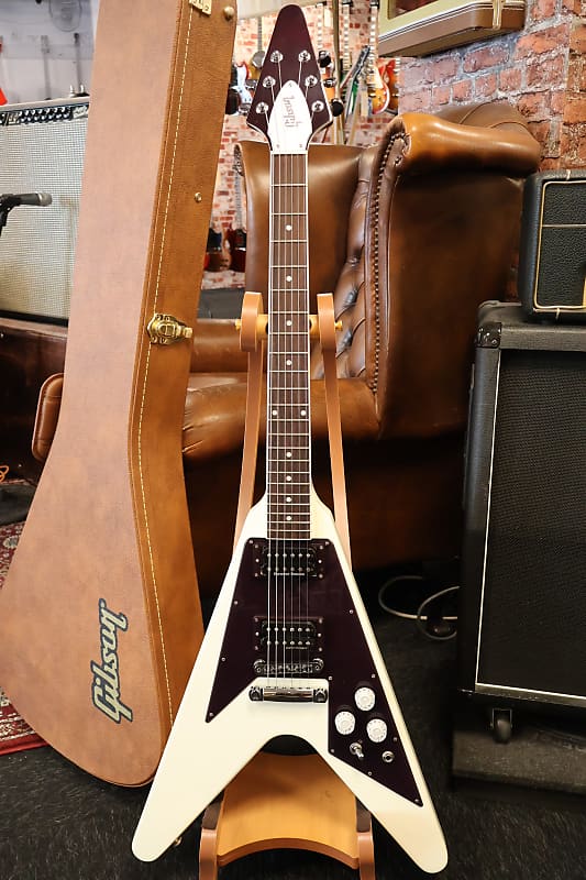 Gibson MOD Collection Flying V White/Purple 6/6 limited run | Reverb