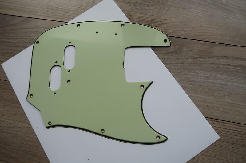 Fender Mustang Bass Pickguard '66 thru '79 Mint Green USA | Reverb