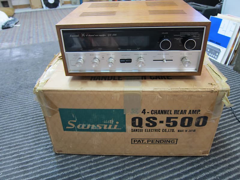 Sansui QS-500 4 Channel Rear Amp Walnut Cab, Original box, | Reverb