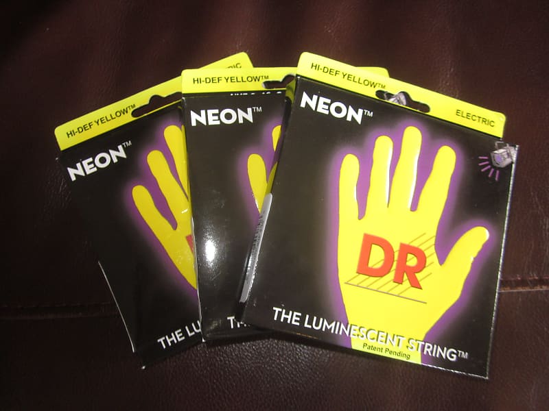 DR The Luminescent String Hi-Def Yellow Electric Guitar | Reverb