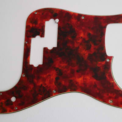Precision Bass Pickguard 4 Ply Dark Red Tortoise Shell | Reverb