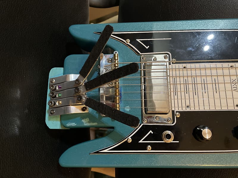 Eastwood Airline blue mando Lap Steel w/triple bender 7 | Reverb