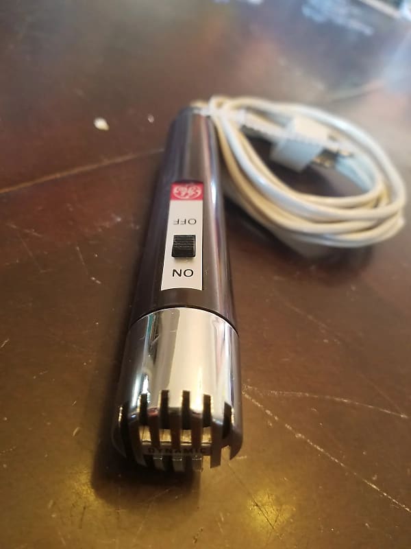 GE 704 50 kOhm Dynamic Mic Japan 1970 Black & Silver Chrome | Reverb