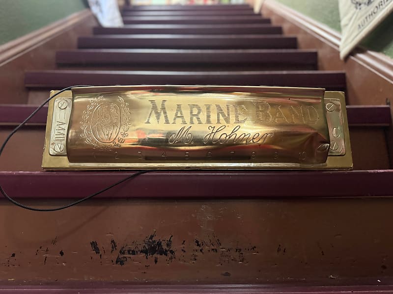 Vintage Hohner Marine Band Harmonica Display | Reverb