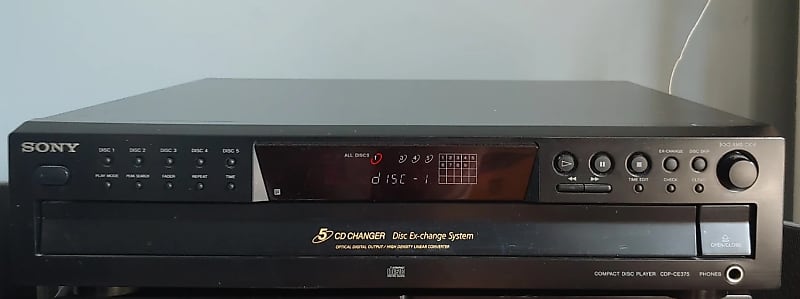Sony CDP-CE375 5 Disk Carousel CD Changer (No Remote) | Reverb