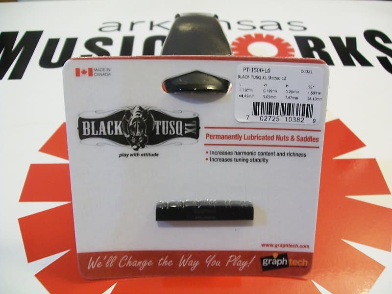 Graph Tech 1-3/4" 12-String Guitar Nut, LEFTY, BLACK TUSQ XL, | Reverb