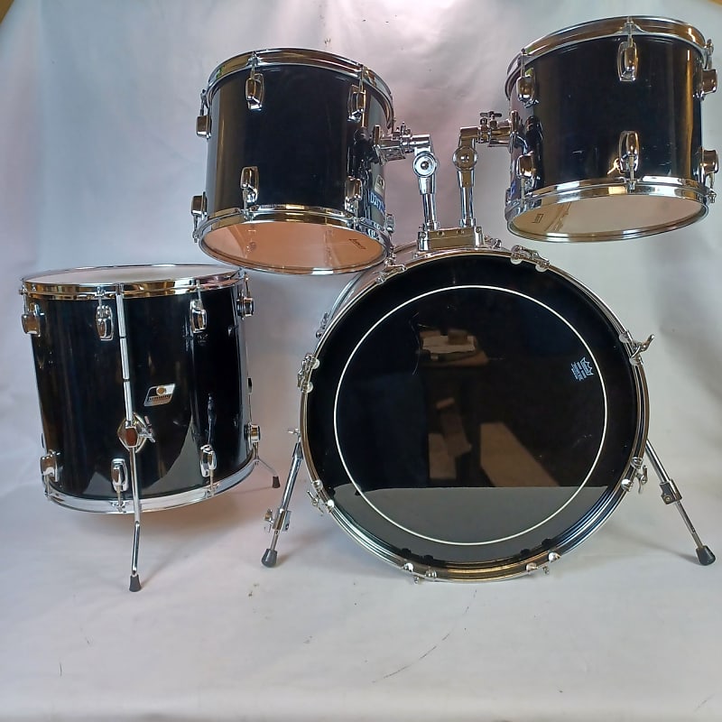 Ludwig 22,12,13,16 Rockers Drum Set 90s Vintage Black Cortex | Reverb